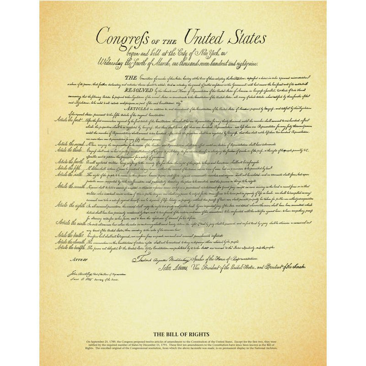 The Bill of Rights, unframed document – National Center for ...